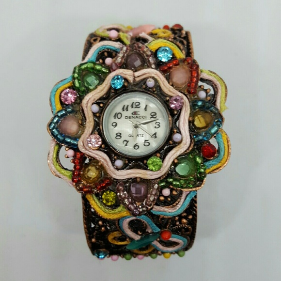 Accessories | Colorful Cuff Bracelet Denacci Watch | Poshmark
